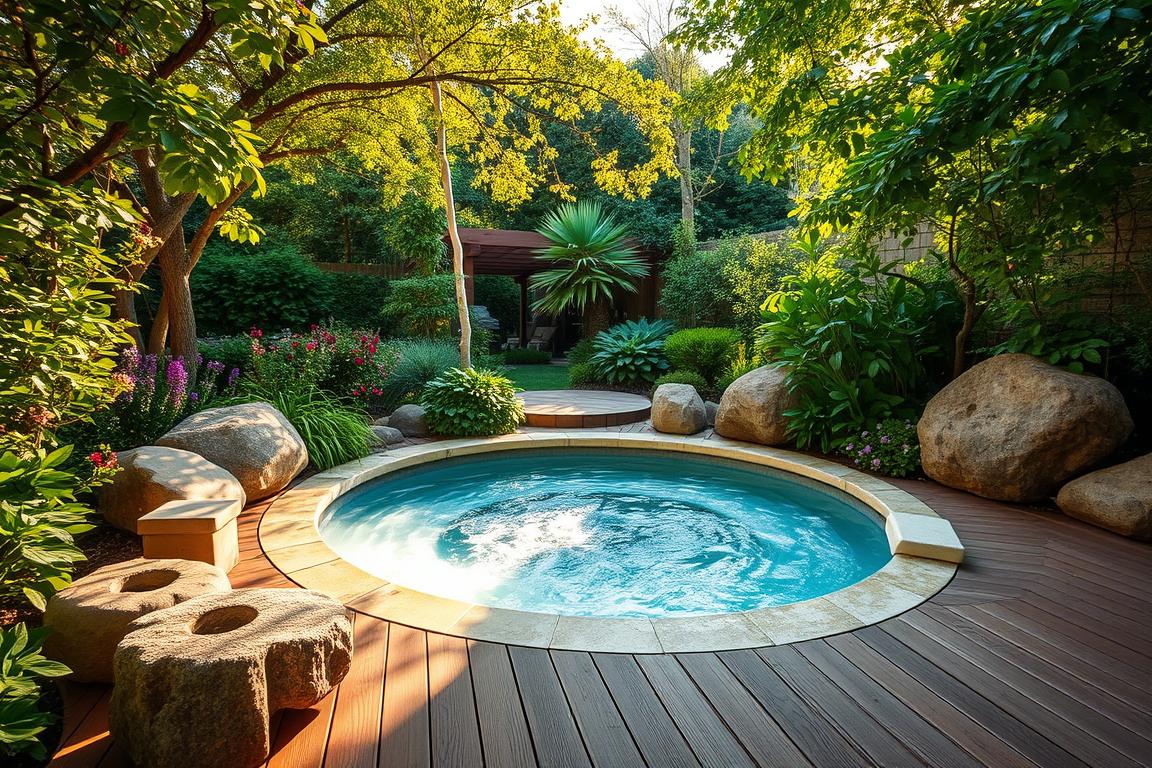 Verwunderlich Garten Mit Whirlpool Gestalten Bild